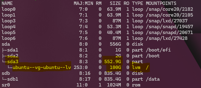 Resize/Maximize the default Logical Volume in Ubuntu